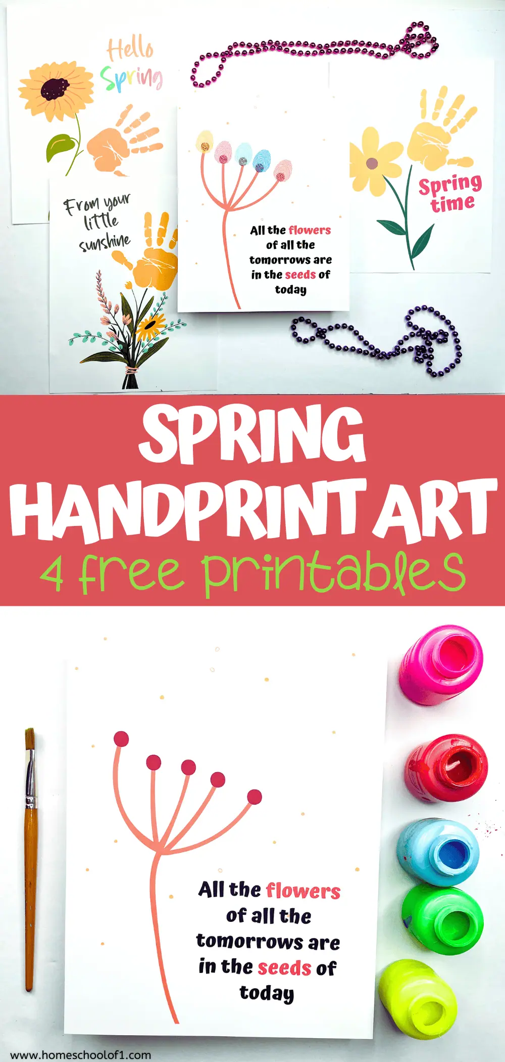 Spring Handprint Art | Free Printable Keepsakes for Kids