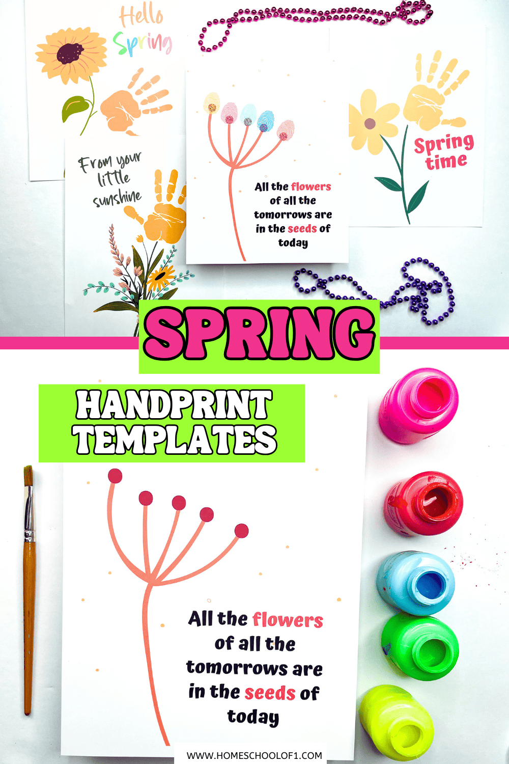 Spring Handprint Art | Free Printable Keepsakes for Kids