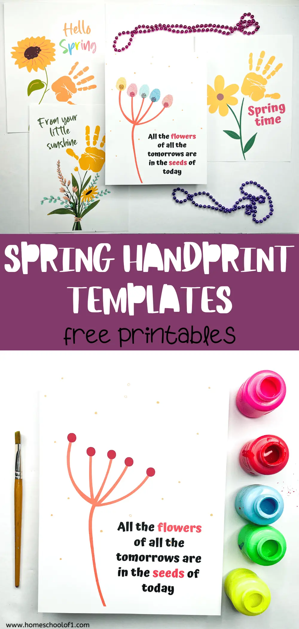 Spring Handprint Art Templates (4 free printables)