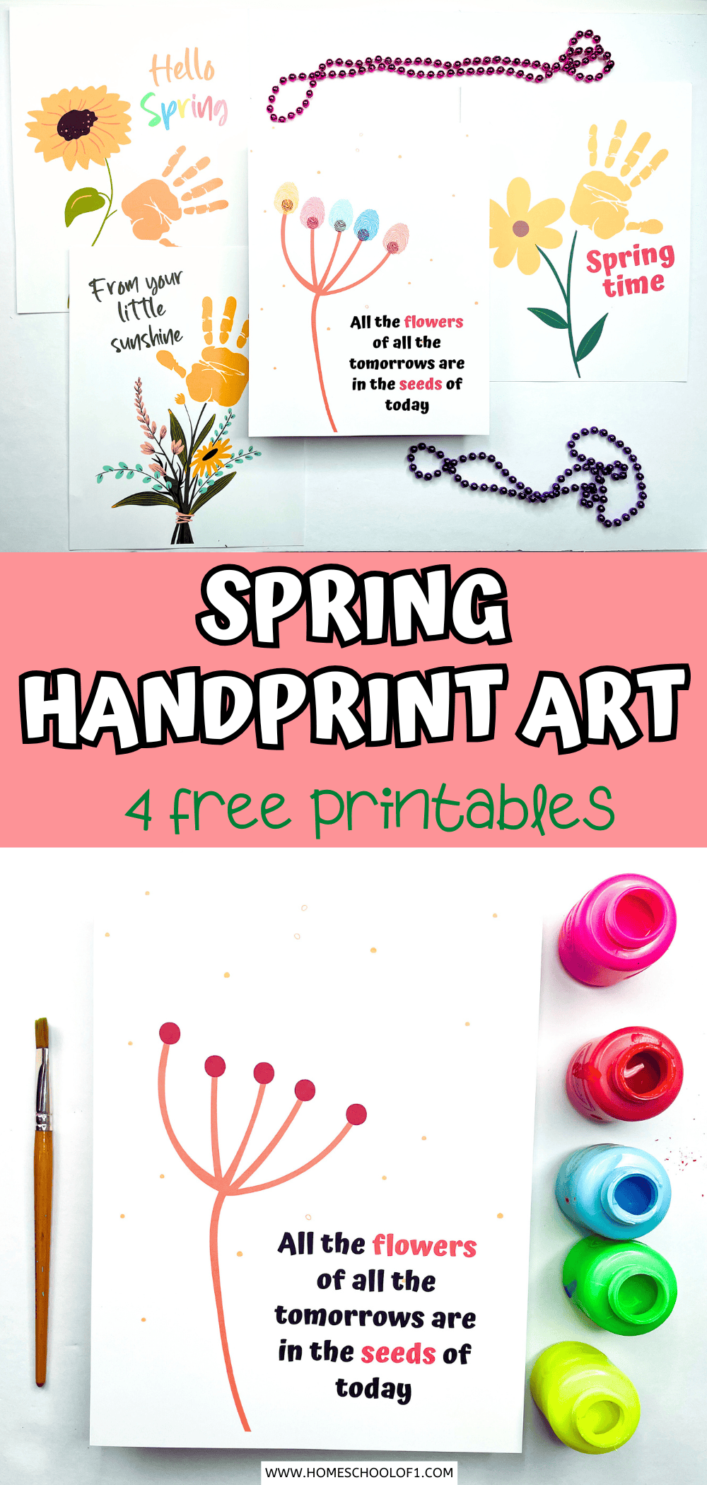Spring Handprint Art | Free Printable Keepsakes for Kids