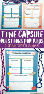 Time Capsule Questions for New Year's Eve (2 Free Printables)