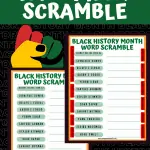 Black History Month Word Scramble (Easy & Hard Versions)
