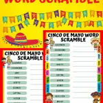 Free Cinco de Mayo Word Scramble Printable for Kids