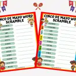 Free Cinco de Mayo Word Scramble Printable for Kids