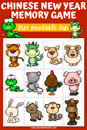 Chinese New Year Memory Game Printable (free)