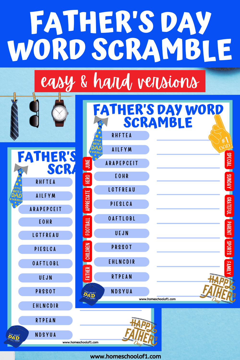 Free Father’s Day Word Scramble Printable Game