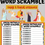 Greek Mythology Word Scramble (Easy & Hard Version)