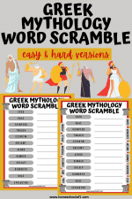 Greek Mythology Word Scramble (easy & hard version)