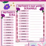Free Mother’s Day Word Scramble Printable for Kids