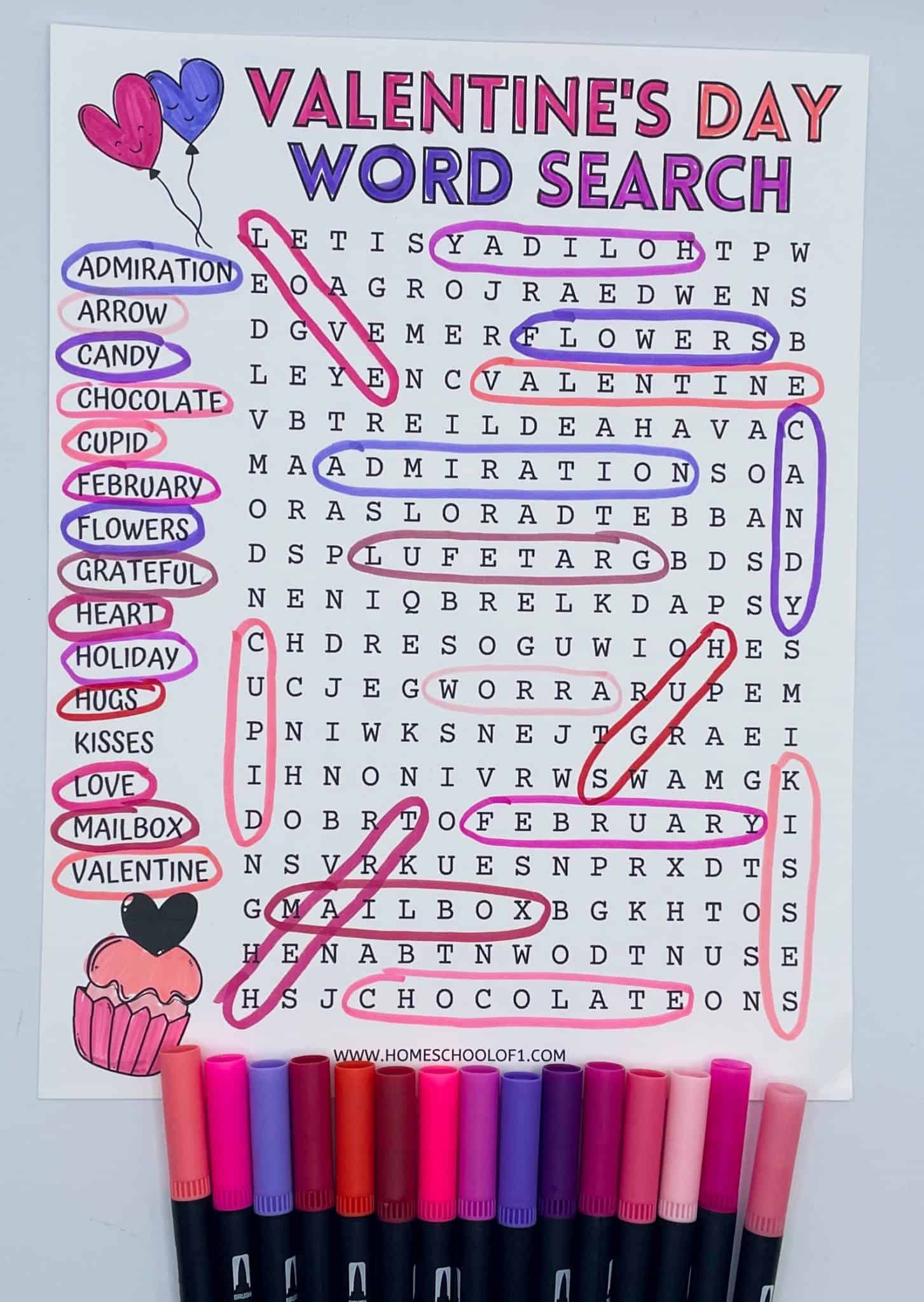 Free Valentine's Day Word Search Printable