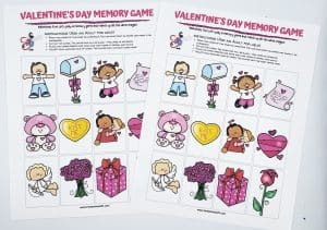 Free Valentine's Day Memory Game Printable