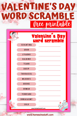 Valentine's Day Word Scramble Free Printable - Homeschool of 1