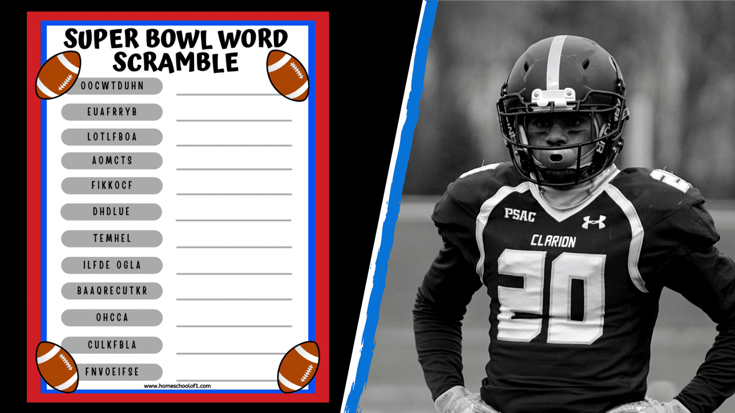 Super Bowl Word Scramble (easy & hard versions)