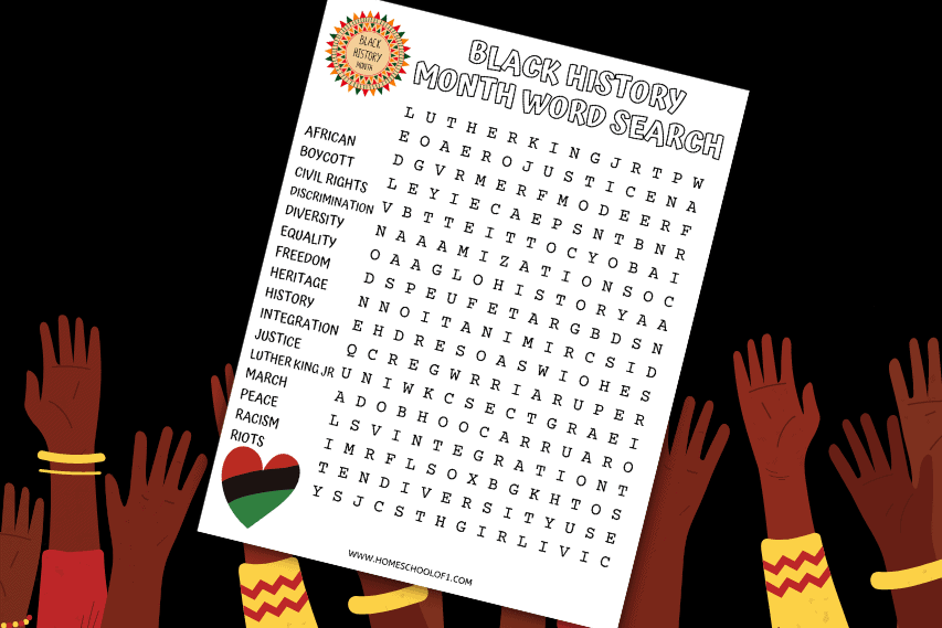 Black History Word Search (free printable) - Homeschool of One