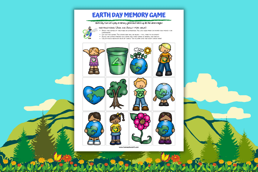 Free Earth Day Memory Game Printable for Kids