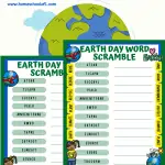 Free Earth Day Word Scramble Printable for Kids