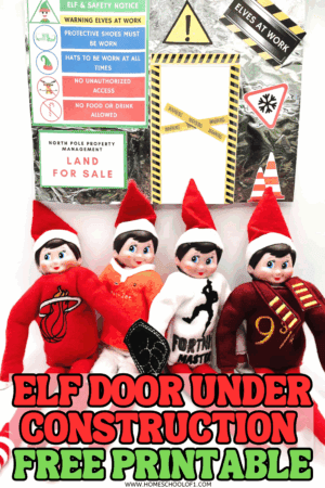 Free Elf Door Under Construction Printable