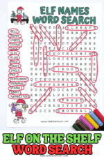 Free Printable Elf on the Shelf Word Search