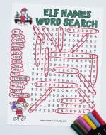 Free Printable Elf on the Shelf Word Search