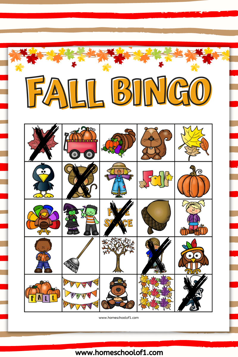 Free Fall Bingo Printable for Kids