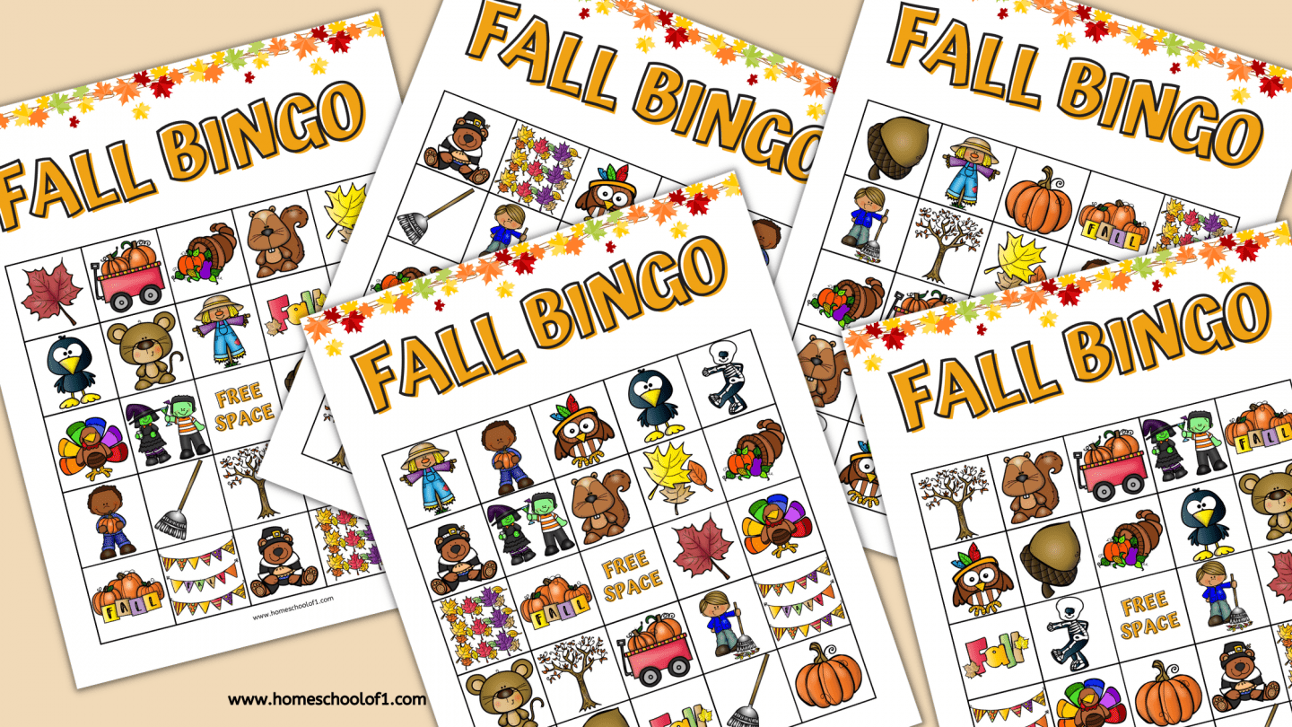 Free Fall Bingo Printables (instant download!) - Homeschool of 1