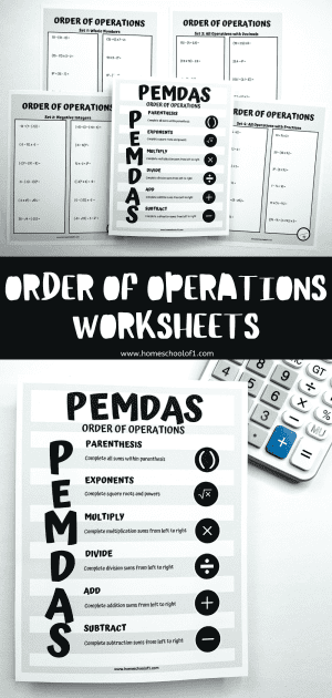 5 Free Order of Operations Worksheets