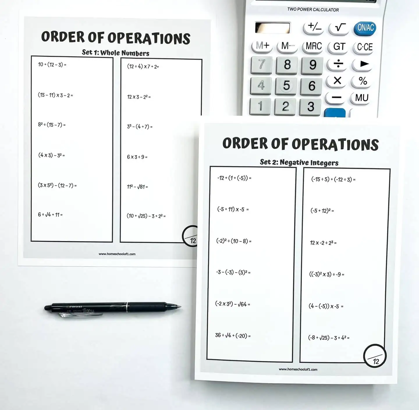 5 Free Order of Operations Worksheets