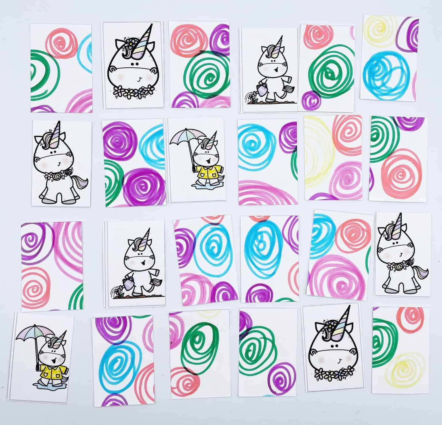 Free Unicorn Memory Game Printable