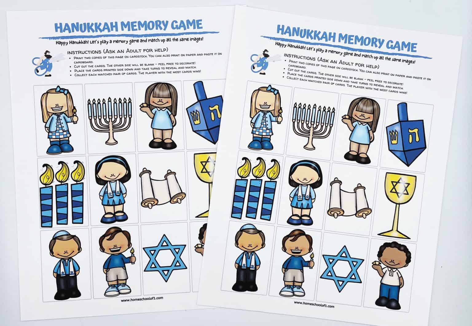 Hanukkah Memory Game Printable