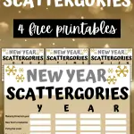New Year's Scattergories Game (Free Printables)