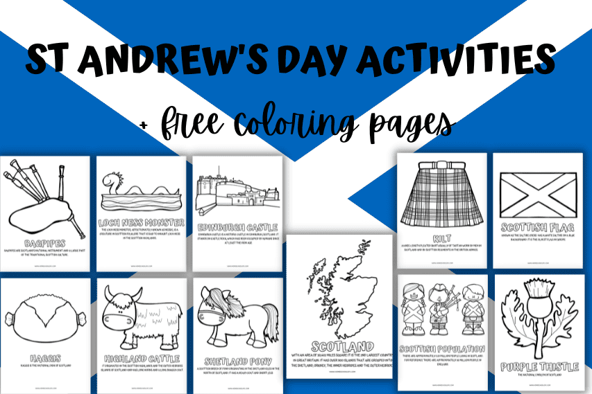 St Andrew's Day Activities & Scottish Coloring Pages (free)