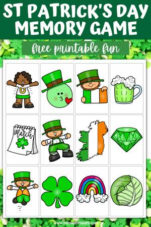 St Patrick's Day Memory Game (free printable)