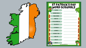 St Patrick's Day Word Scramble (easy & hard versions)