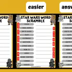 Star Wars Word Scramble (Easy & Hard Versions)