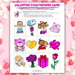 Free Valentine's Day Memory Game Printable