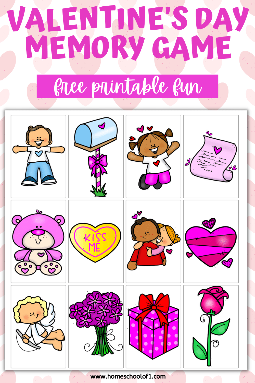 Free Valentine's Day Memory Game Printable