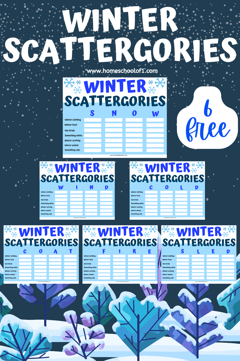 Winter Scattergories Free Printable