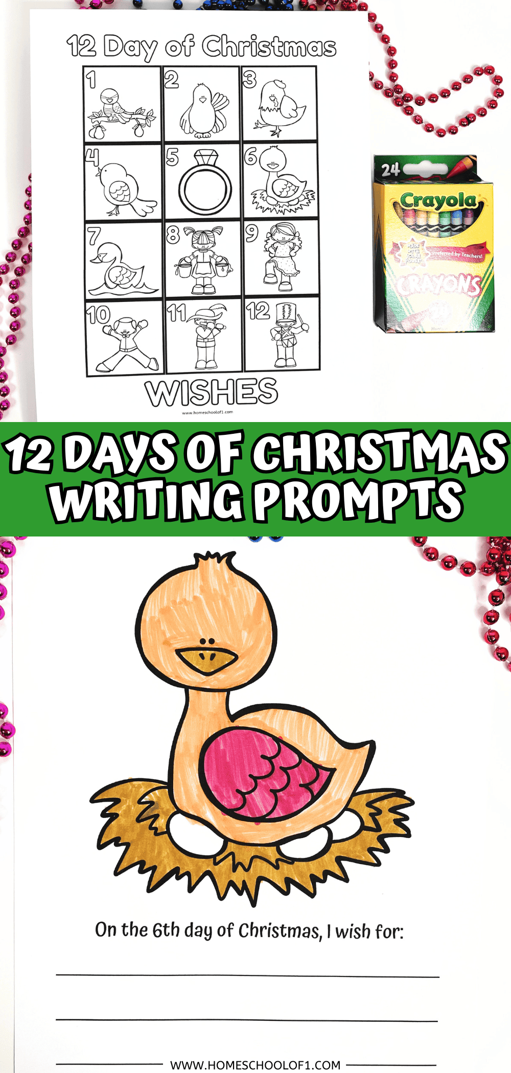 12 Days of Christmas Writing Prompts (Free Printable)