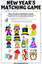 New Year's Memory Game Printable (free) - Homeschool of 1
