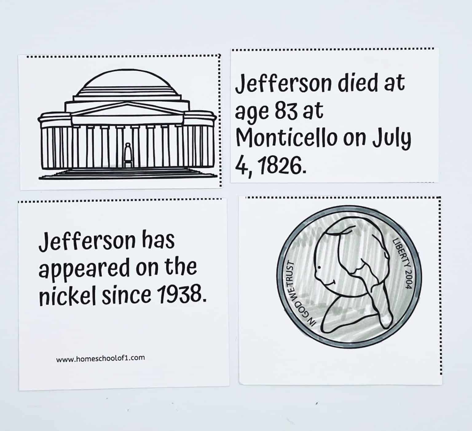 Thomas Jefferson Worksheet and Timeline Activity for Kids