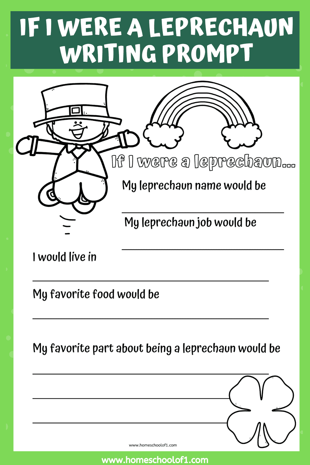 If I Were A Leprechaun Writing Prompt (Free Printable)