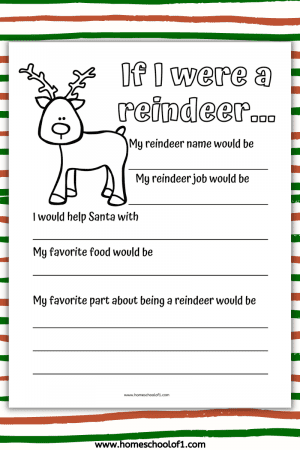 If I Were A Reindeer Writing Activity (free worksheet)