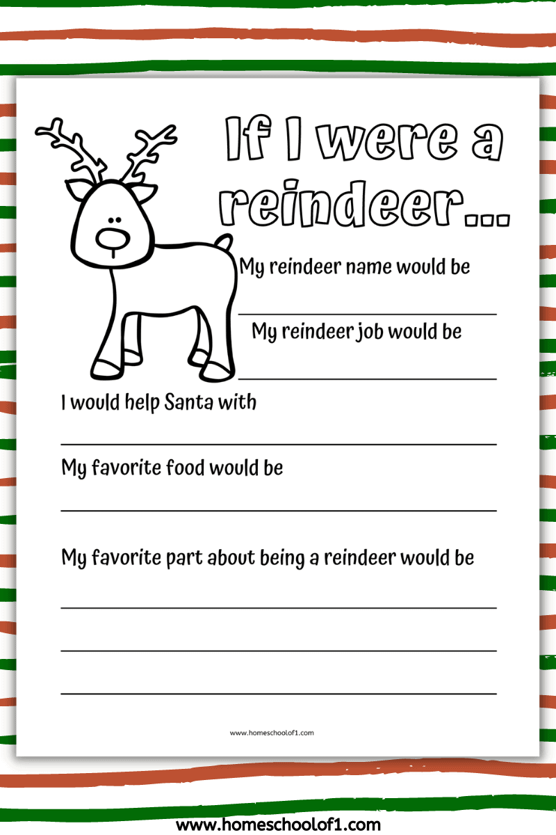 If I Were A Reindeer Writing Activity (free worksheet)