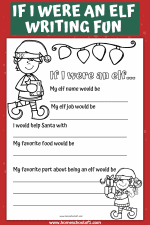 If I Were An Elf Writing Activity (free printable) - Homeschool of 1