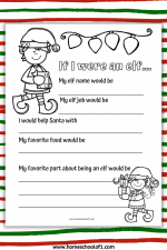 If I Were An Elf Writing Activity (free printable) - Homeschool of 1