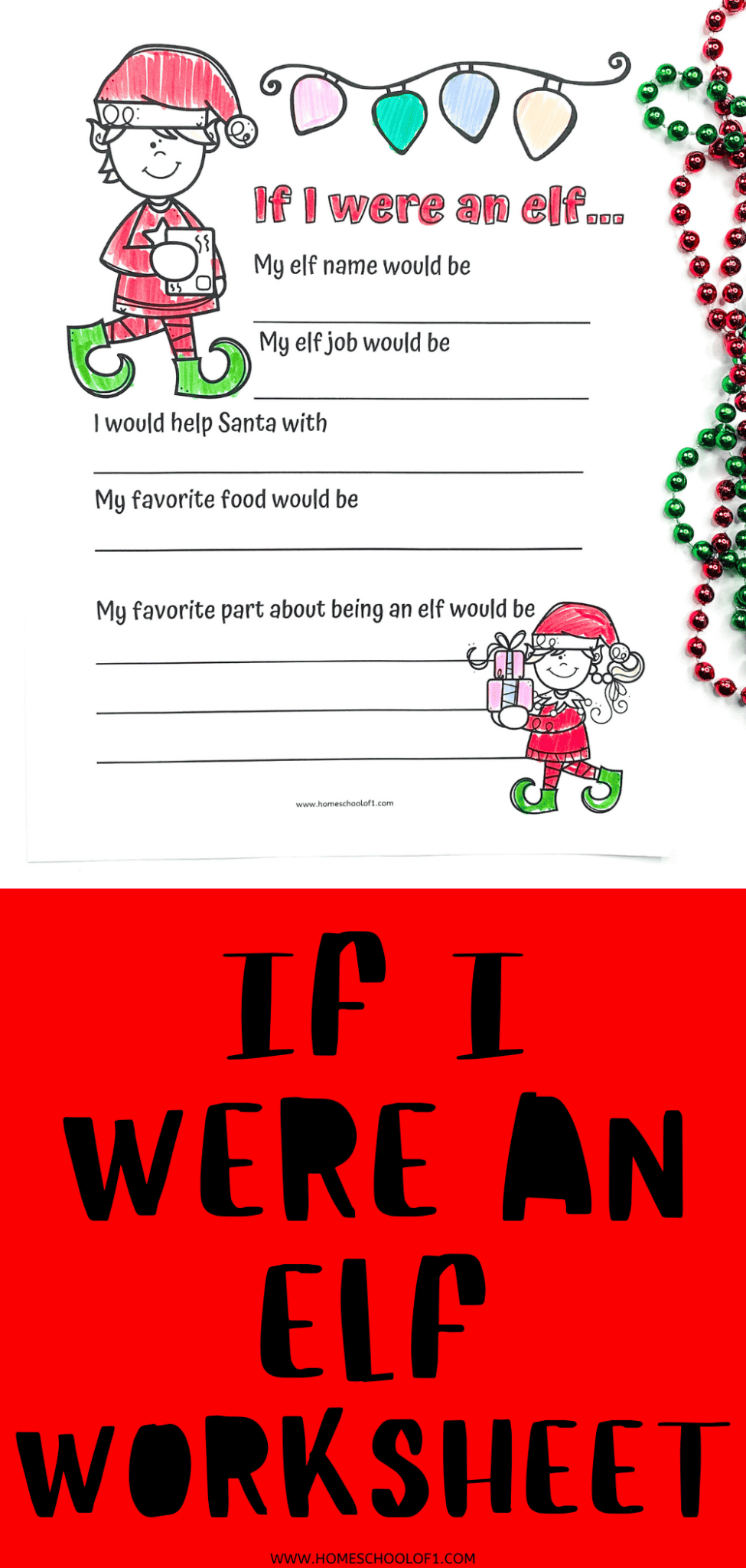If I Were An Elf Writing Template (Free Printable)