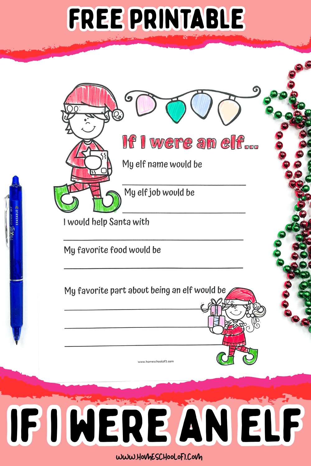 If I Were An Elf Writing Template (Free Printable)