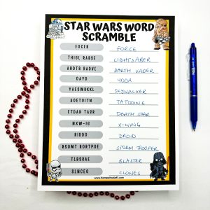 Star Wars Word Scramble (Easy & Hard Versions)
