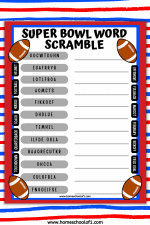 Super Bowl Word Scramble (easy & hard versions)