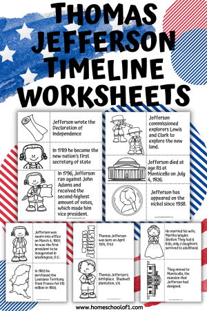 Thomas Jefferson Worksheet and Coloring Pages for Kids